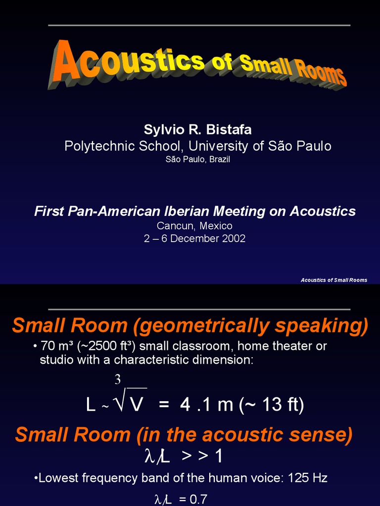 Acoustics of Small Rooms | PDF | Loudspeaker | Acoustics