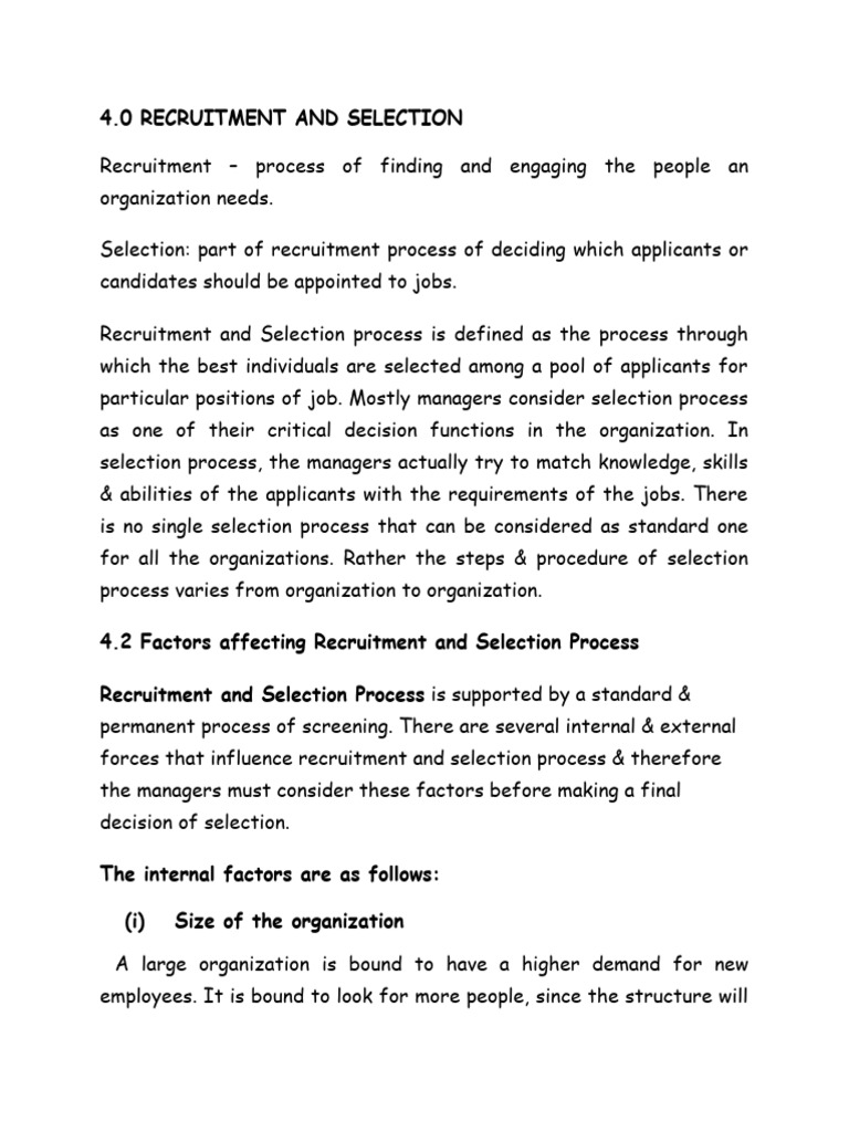 Topic 4 Recruitment and Selection | PDF | Recruitment | Employment