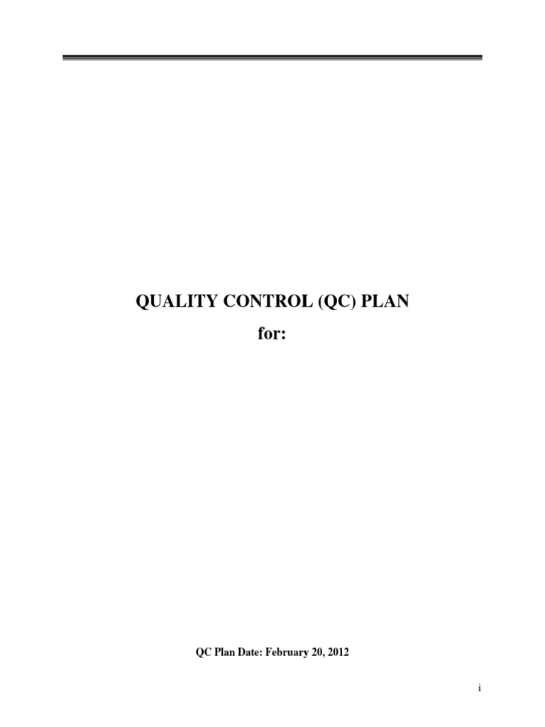 QC Plan | PDF | Specification (Technical Standard) | Verification And ...