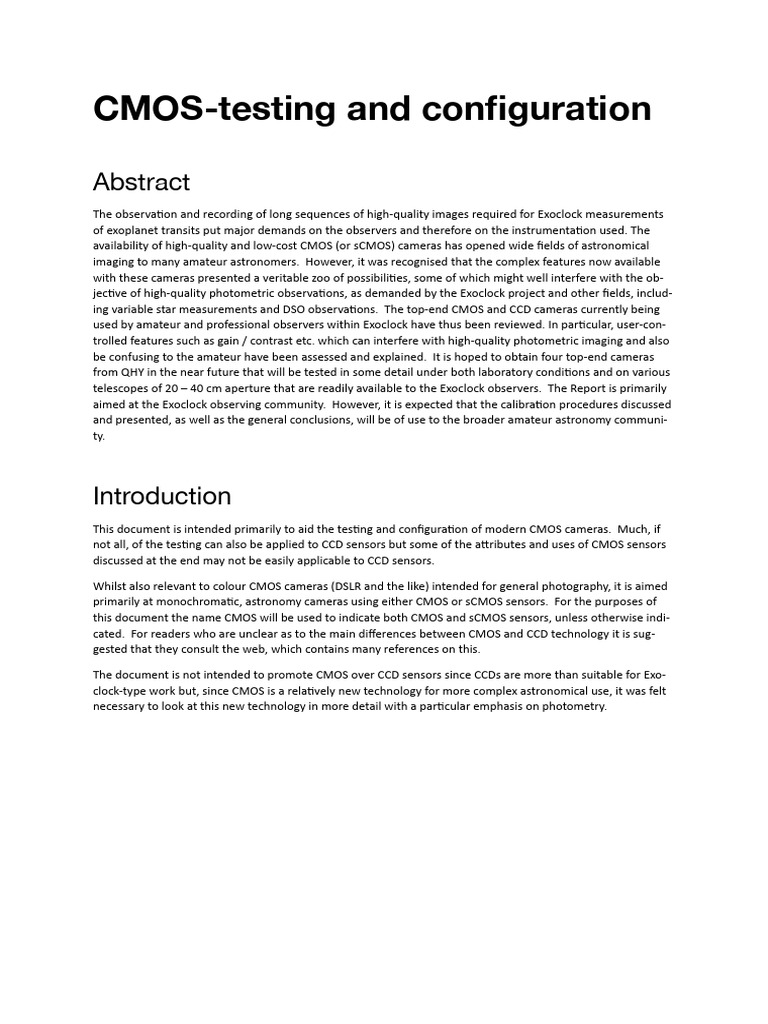 cmos_testing | PDF | Charge Coupled Device | Standard Deviation