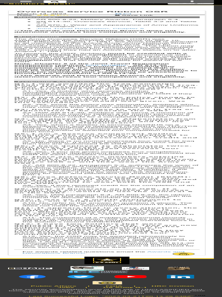 Overseas Service Ribbon OSR | PDF | History