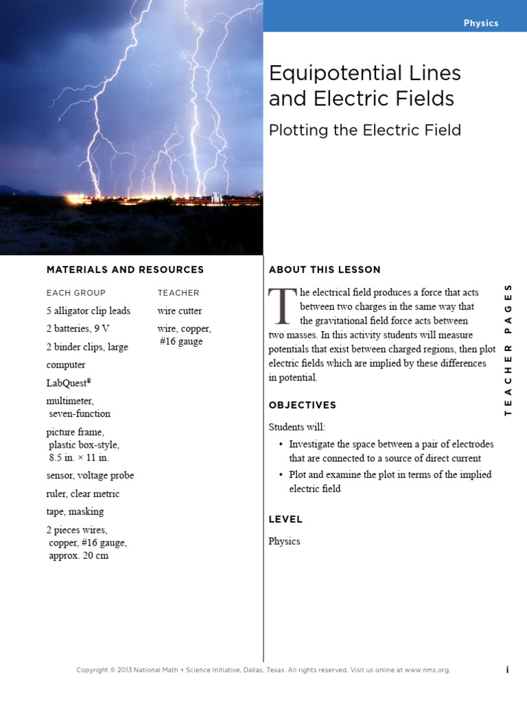 PHYS - Equipotential Lines and Electric Fields | PDF
