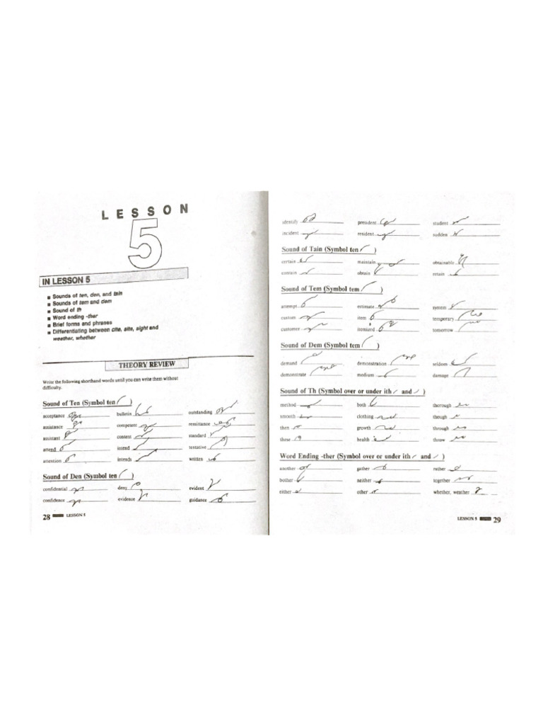 Unit II Lesson 5-8 Gregg Shorthand College Book2 | PDF