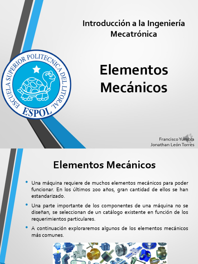 6 Intro Mecatrónica - Elementos Mecánicos | PDF