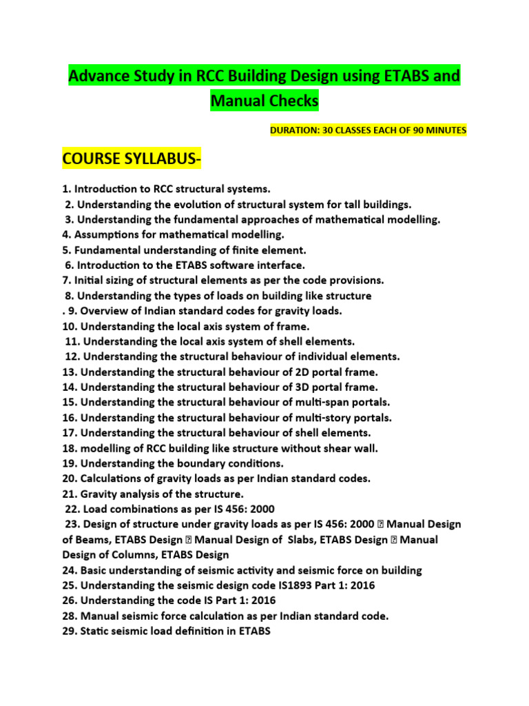 Advance Study in RCC-STEEL Building Design Using ETABS, STAAD, CSI SAFE ...