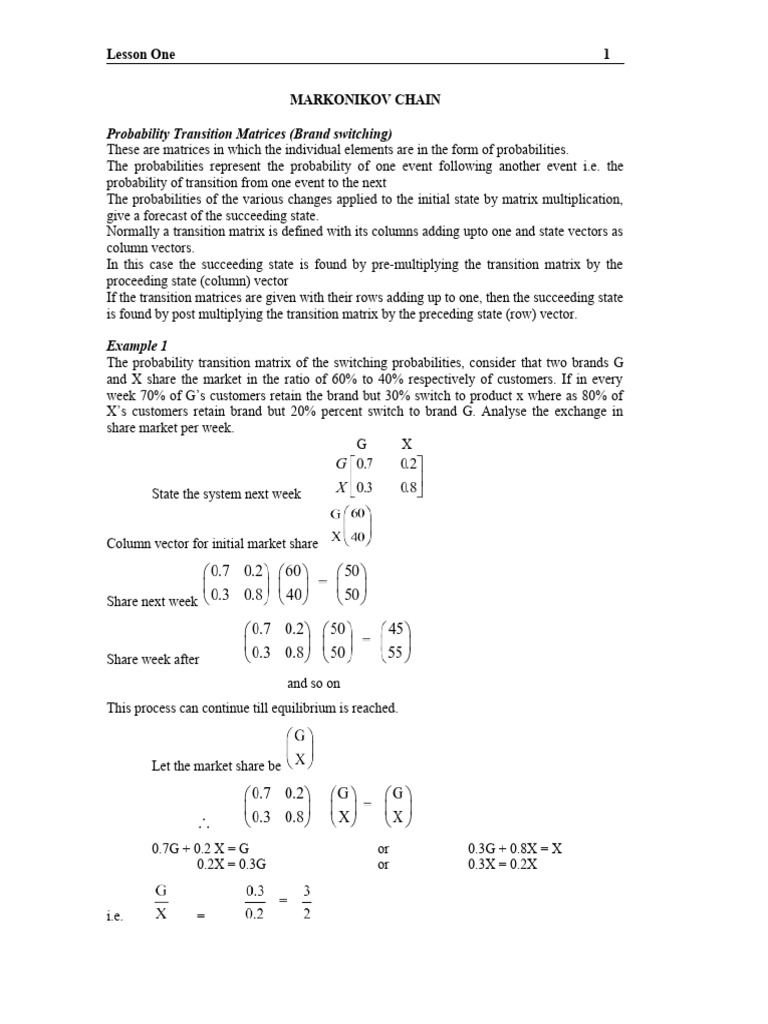 Markov Input Output Analysis | PDF