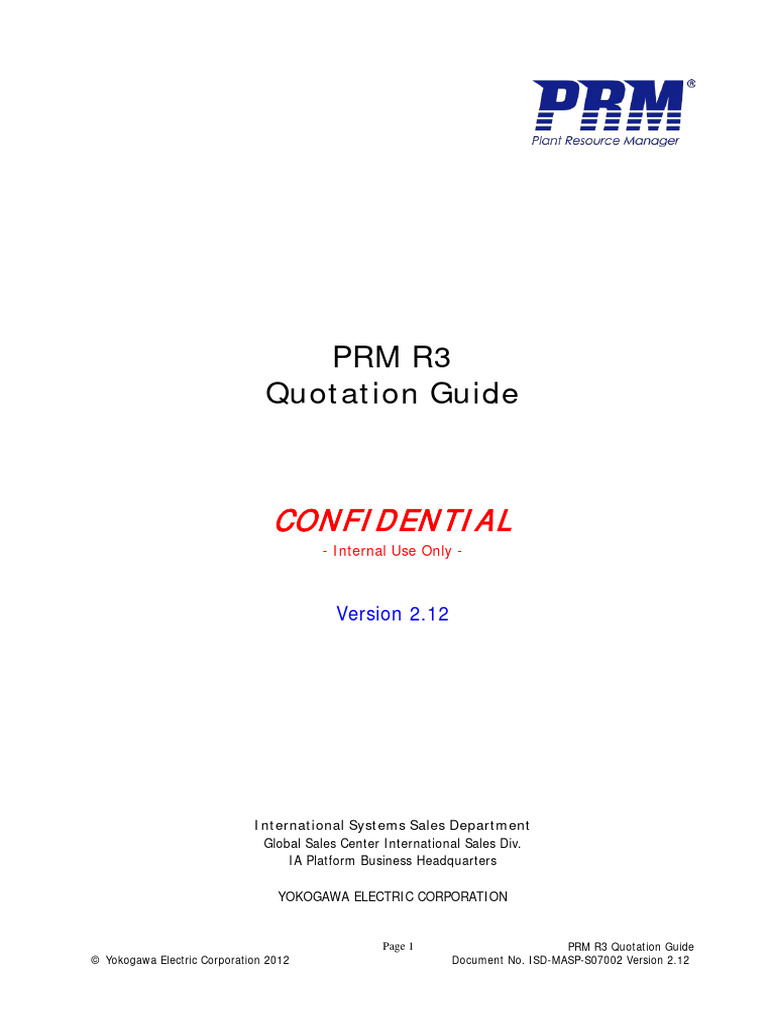 Isd-Masp-S07002 PRM r3 Quotation Guide r2.12 | PDF | Server (Computing) | Computer Network