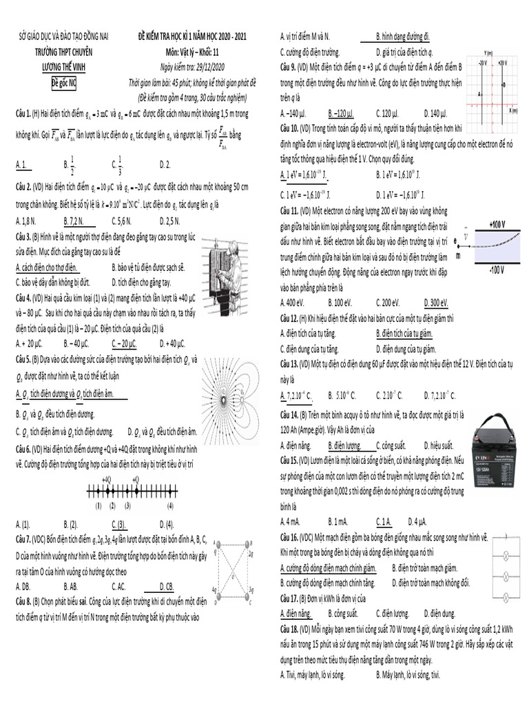 hk1 - vl11 - Dap An | PDF