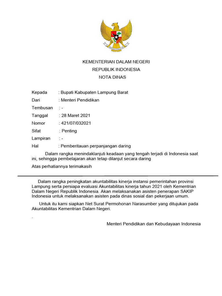 Nota Tata Naskah Dinas | PDF