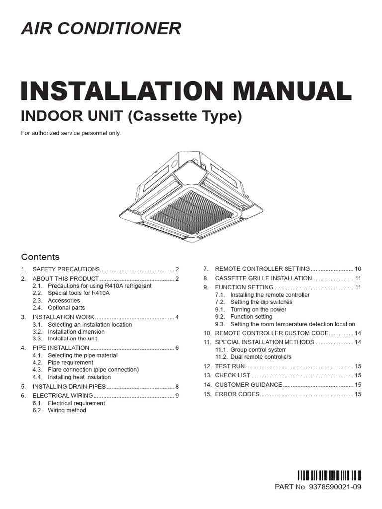 Installation Manual: Air Conditioner | PDF | Pipe (Fluid Conveyance) | Leak