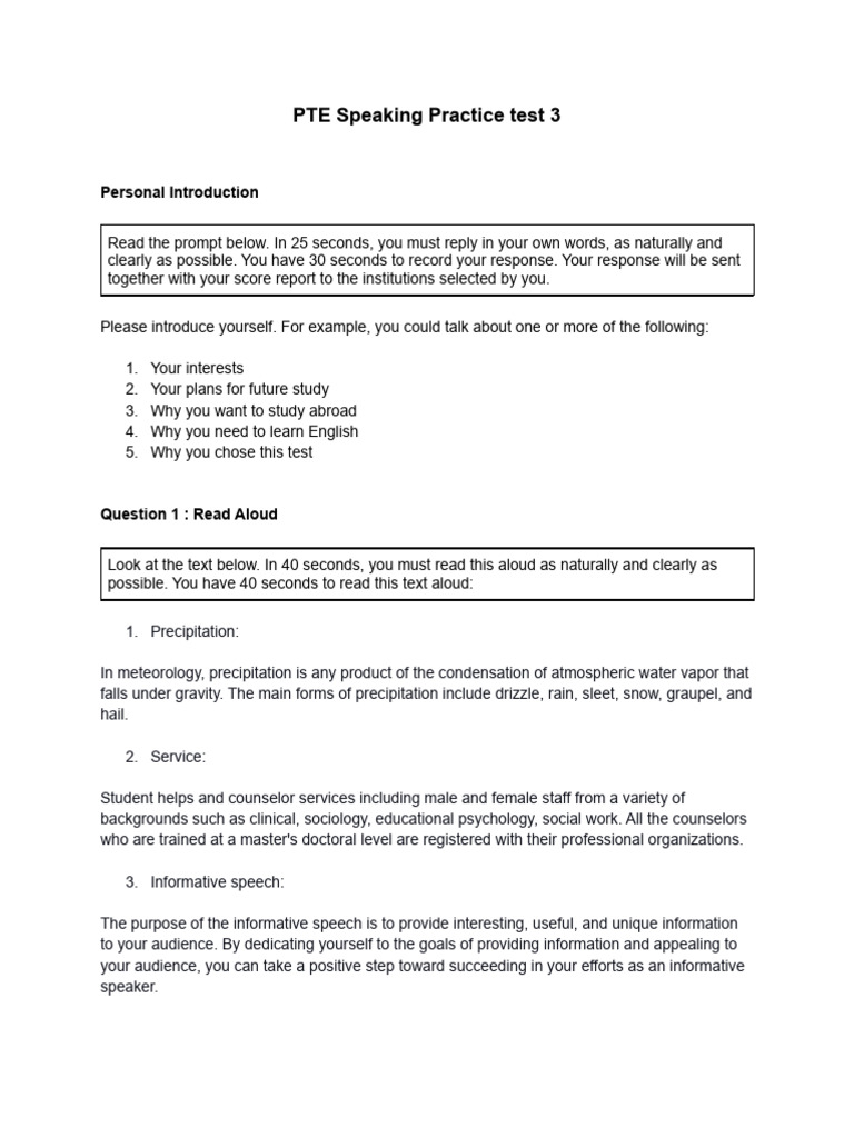 PTE Speaking Practice Test 3 | PDF | Trees | Precipitation