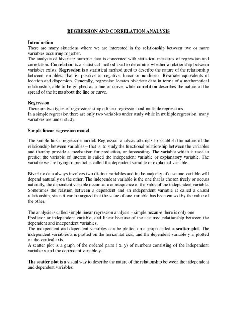 Regression and Correlation Analysis | PDF
