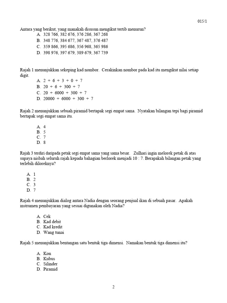 Rajah 3 Terdiri Daripada Petak Segi Empat Sama Yang Sama Besar | PDF