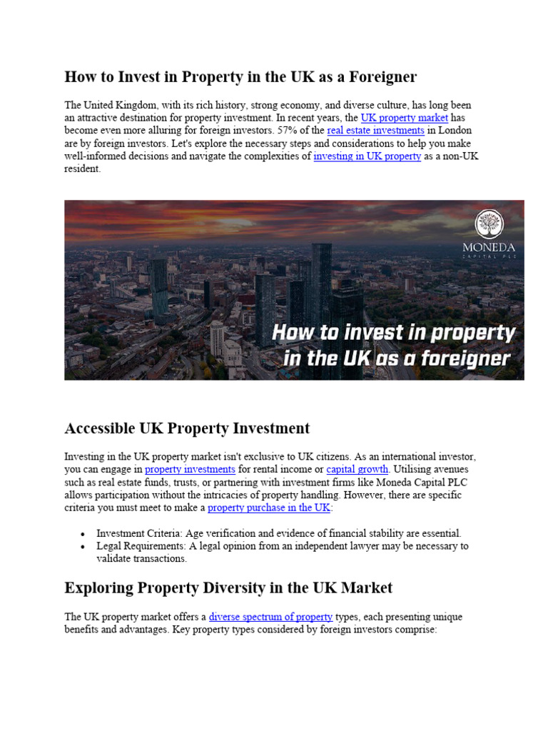 How To Invest in Property in The UK As A Foreigner | PDF | Investing ...