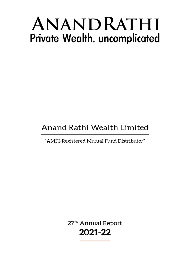 Anand Rathi Wealth 2021-22 Report | PDF | Economic Growth | Accountant