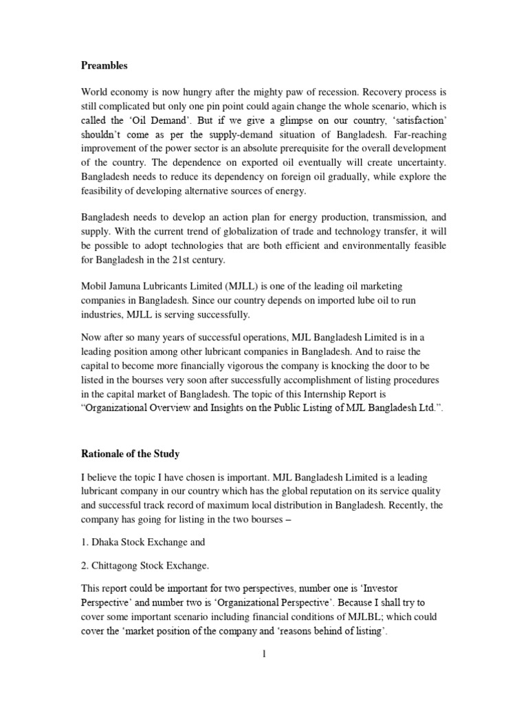 Report of MJL | PDF | Motor Oil | Exxon Mobil