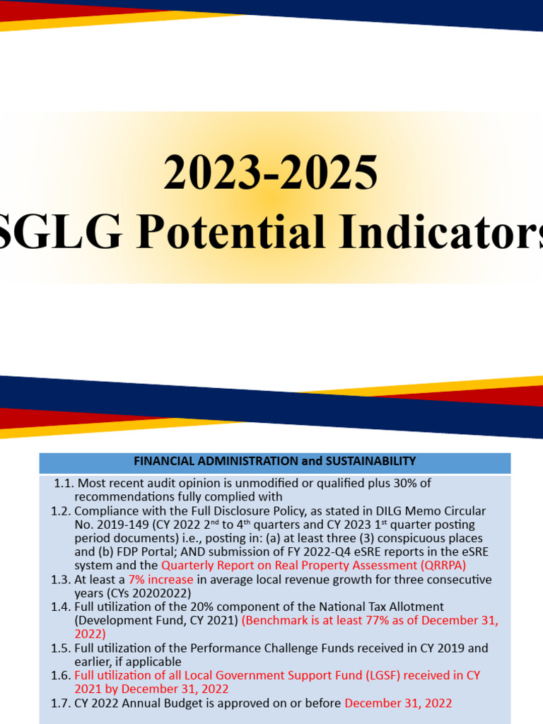 SGLG-INDICATOR | PDF | Municipal Solid Waste | Waste