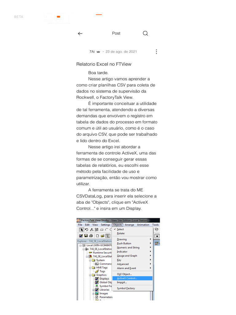 Relatorio Excel No FTView - 7ai | PDF