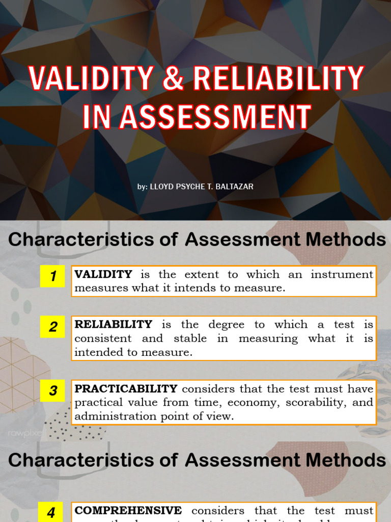 Chapter 3 Part 1 Validity Reliability 1 | Download Free PDF | Validity (Statistics) | Internal ...
