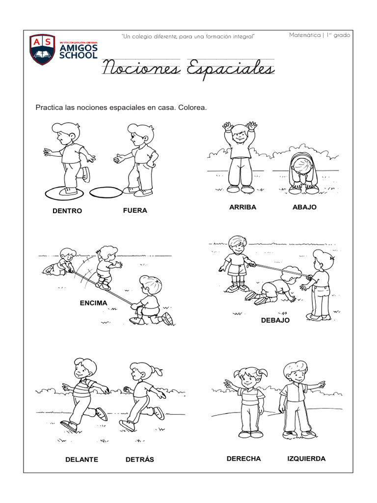 Posiciones Espaciales para Niños | PDF