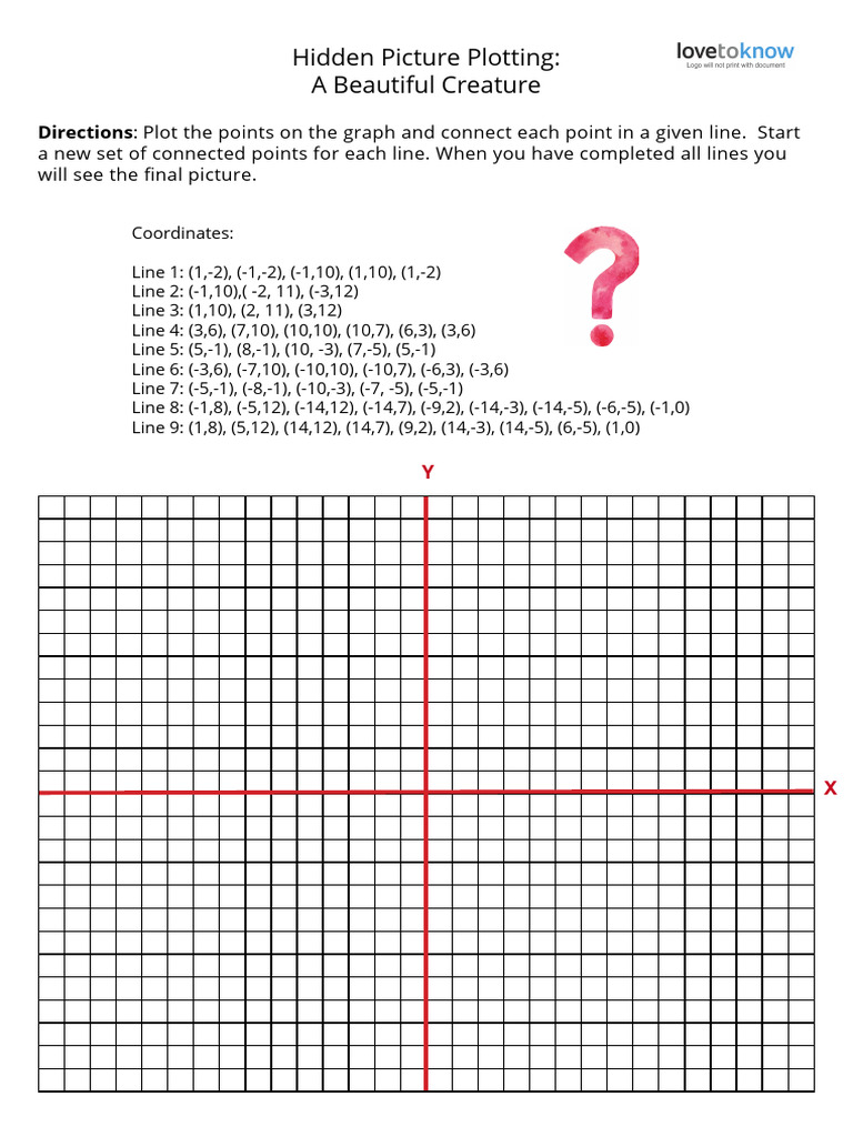 Coordinate Graphing Hidden Pictures Worksheet 2 | PDF | Teaching ...