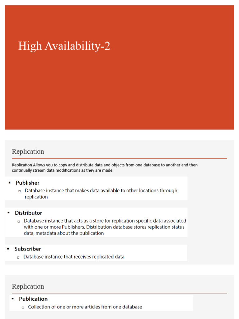 5.high Availability - 2 | PDF | Business | Technology & Engineering
