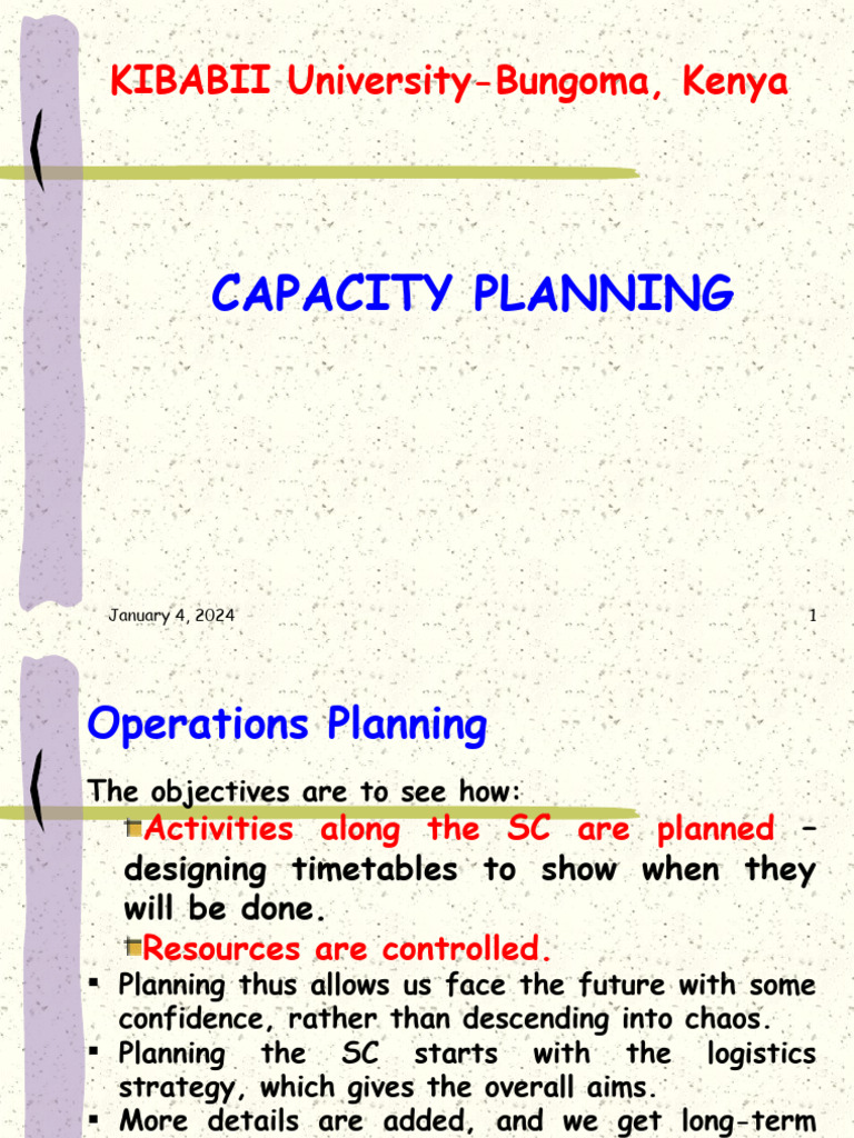 04-Capacity Planning | PDF | Logistics | Demand