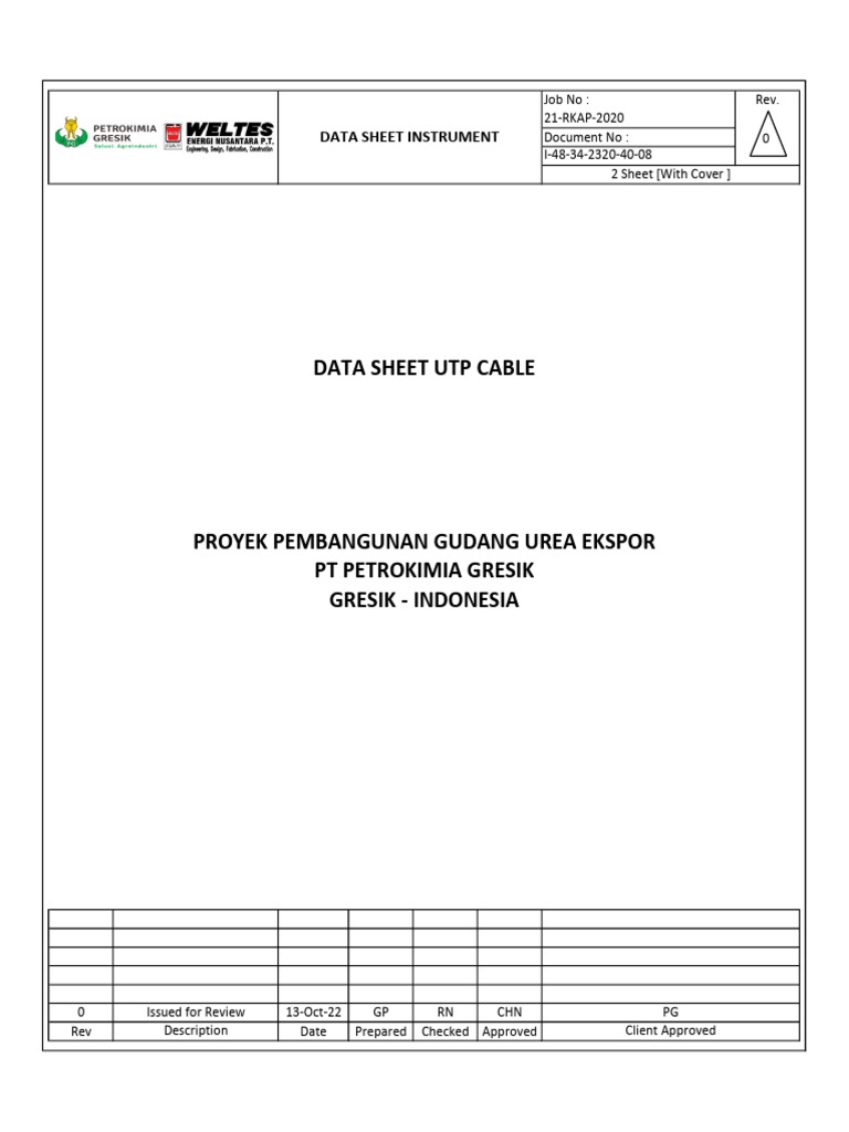 CAT 6 UTP Cable Data Sheet | PDF