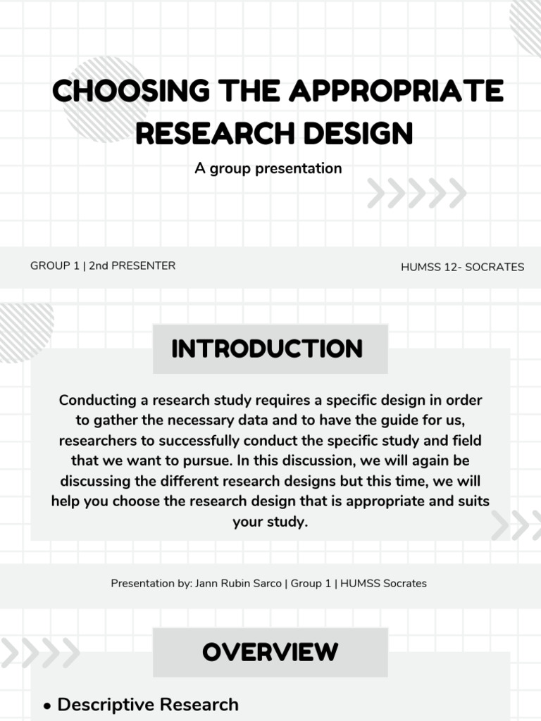 Choosing The Appropriate Research Design | PDF