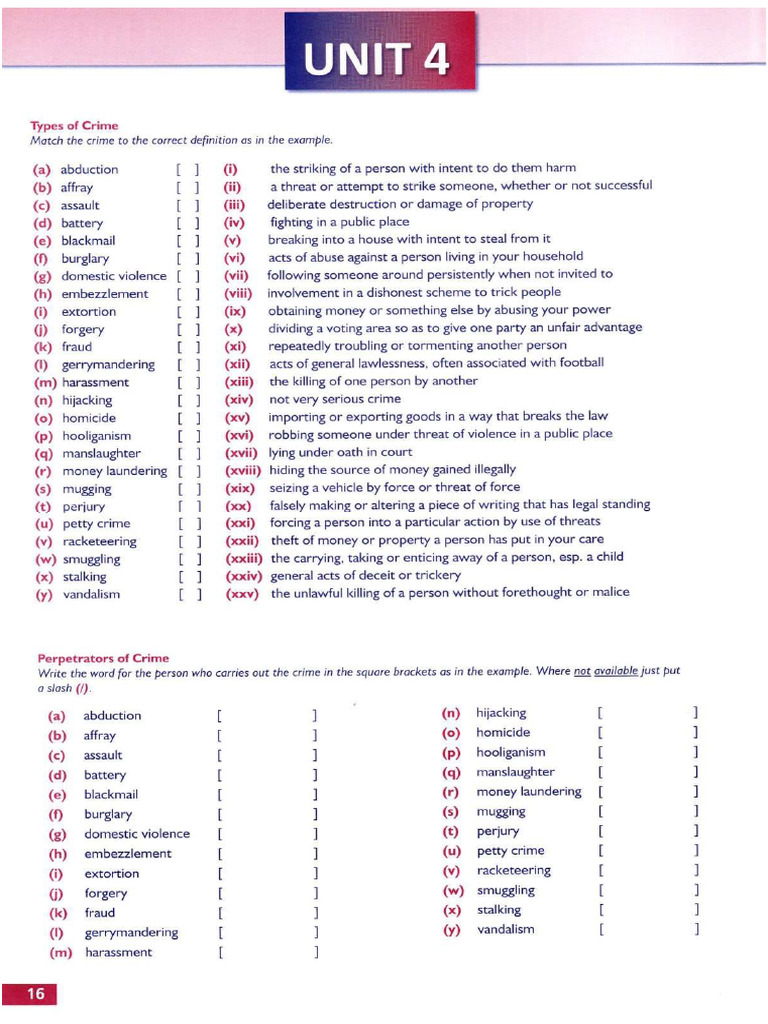 Unit 4 - Crime and Punishment p15-18 | PDF