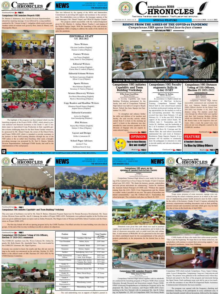 Campalanas National High School Chronicles | PDF