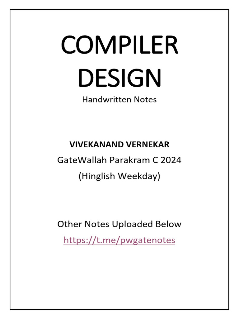 Compiler Design | PDF Compiler Design | PDF