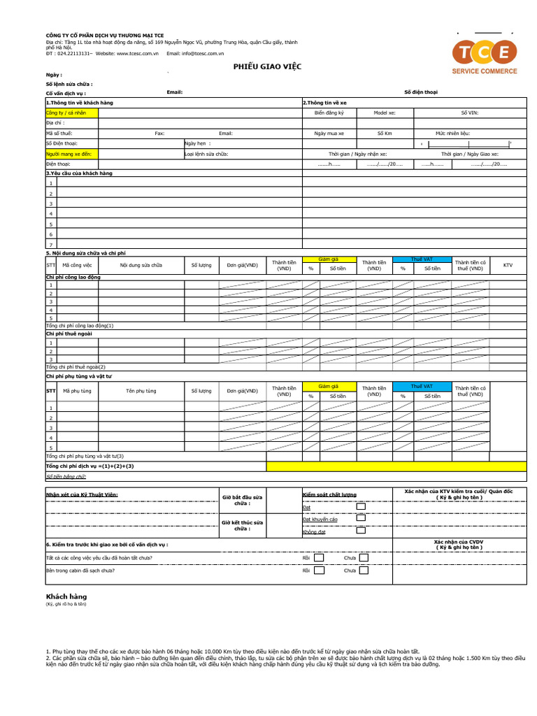 3. BM03 Lệnh Sửa Chữa | PDF