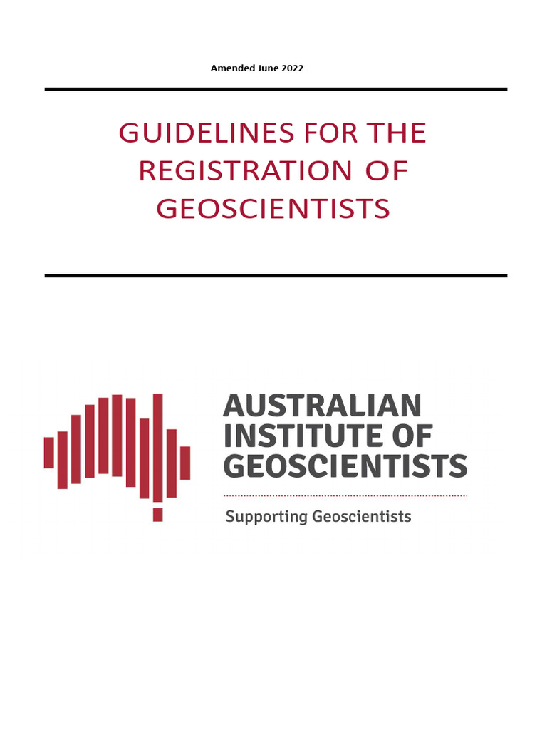 Guidelines For Registration of Geoscientists As RPGeo - 2022 | PDF