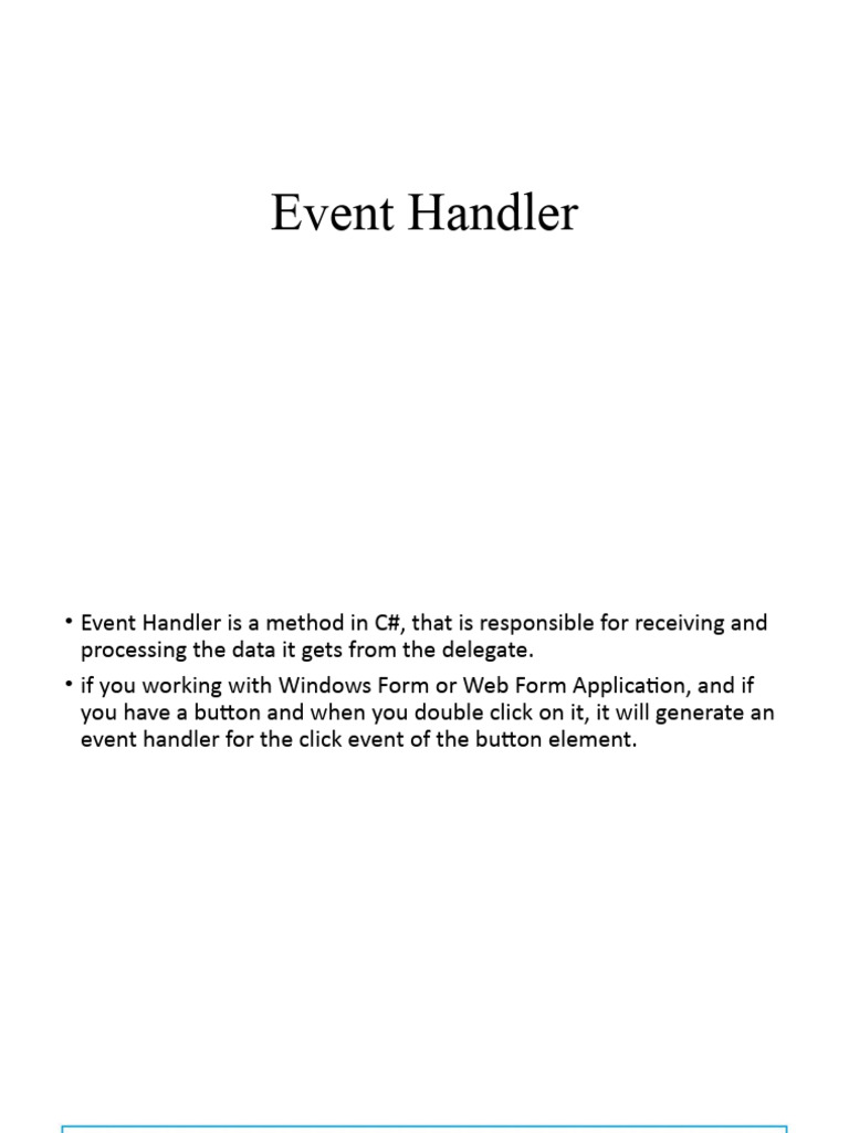 Understanding C# Event Handlers | PDF