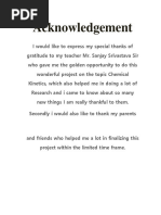 Acknowledgement For Class 12 Project | PDF