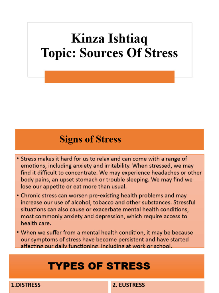 Sources of Stress | PDF | Stress (Biology) | Mental Health