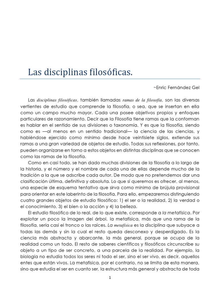 Las Disciplinas Filosóficas. | PDF