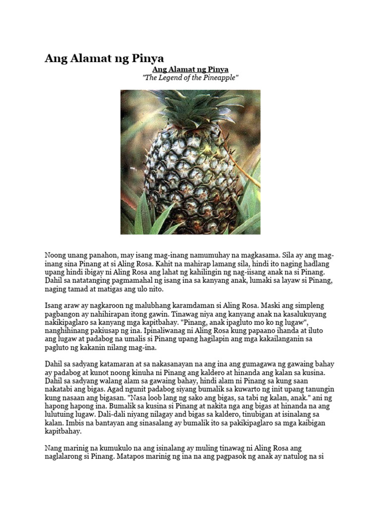 Ang Alamat NG Pinya | PDF