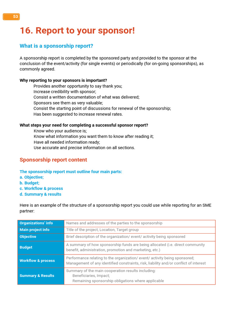 Report To Your Sponsor | PDF