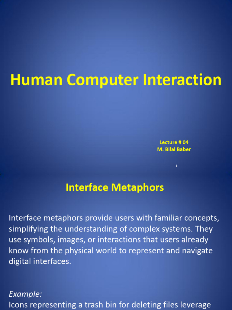HCI - Lec 4 | PDF | Human–Computer Interaction | Usability