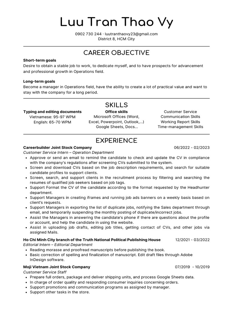 Luu Tran Thao Vy - CS | PDF