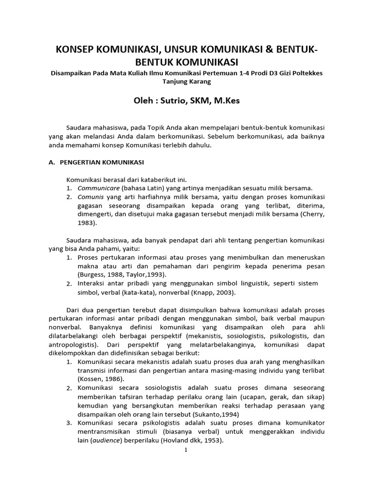 Materi Ilmu Komunikasi 2-4 | PDF