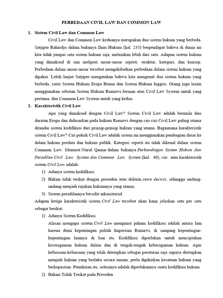 Artikel Meka Lawfirm (Perbedaan Civil Law Dan Common Law) | PDF