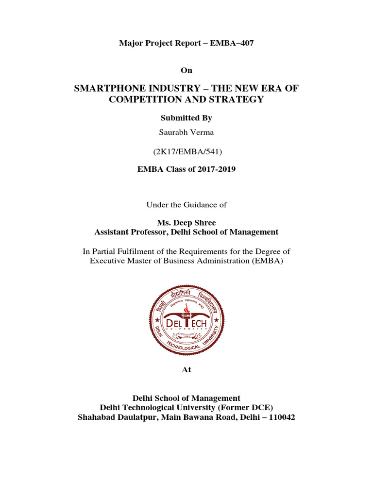 Updated Project Report - Saurabh Verma - EMBA 541 | PDF | Business