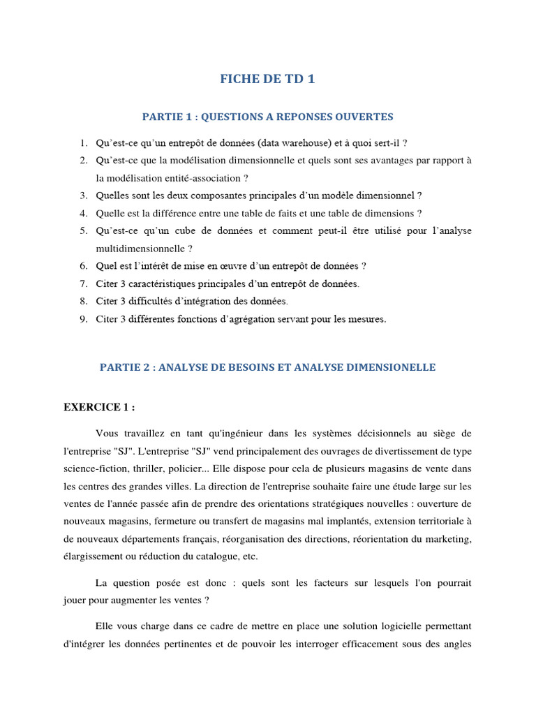 Fiche de TD 1 2024 | PDF