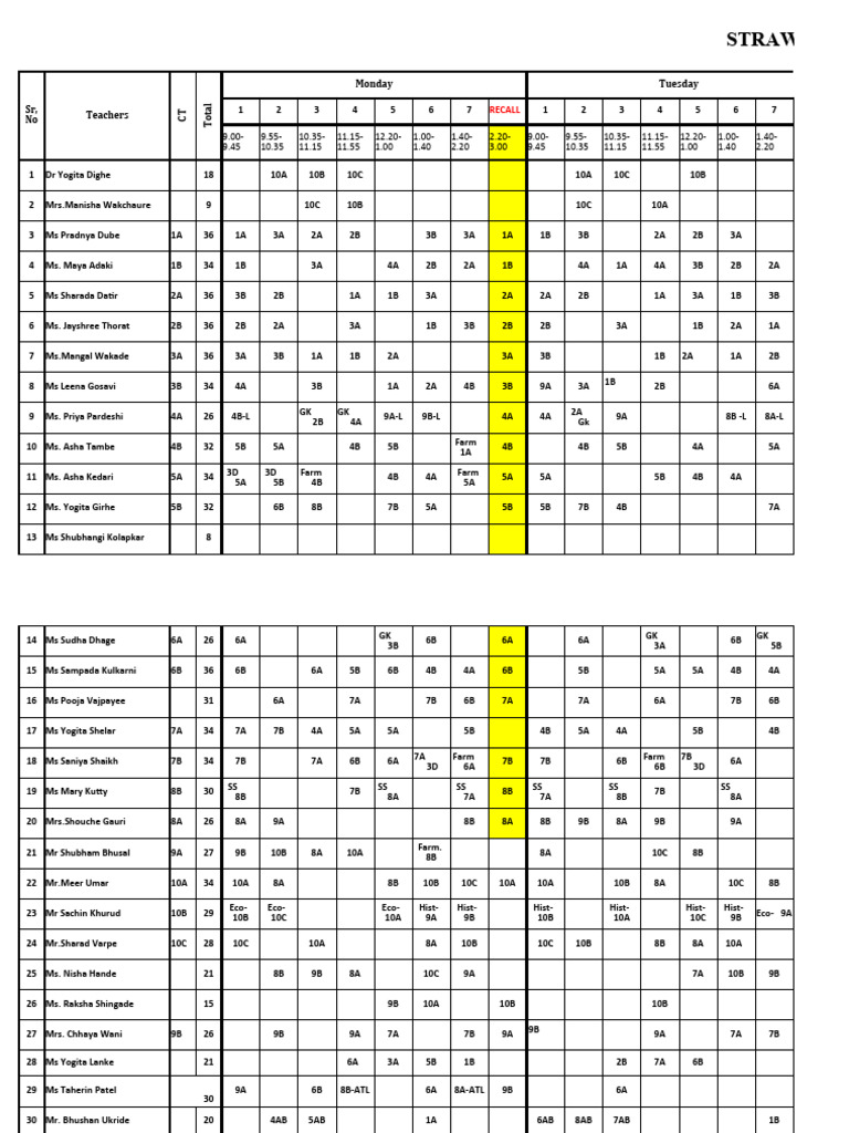 Timetable-2023-24 - 25-11-23 | PDF
