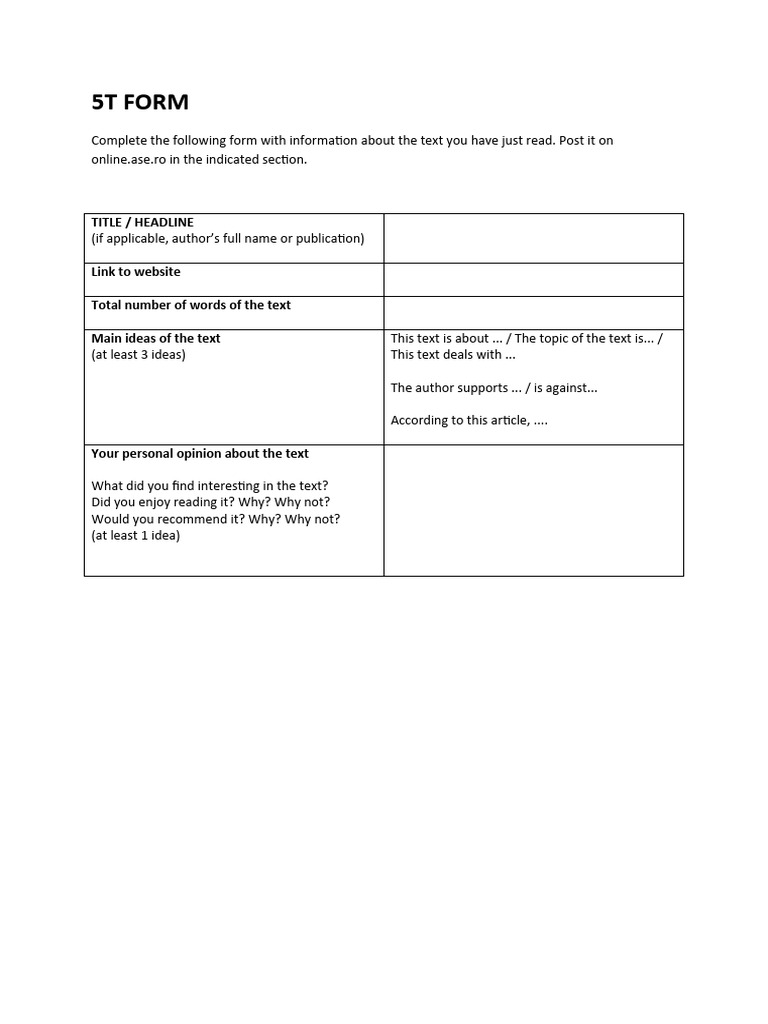 5T Form | PDF