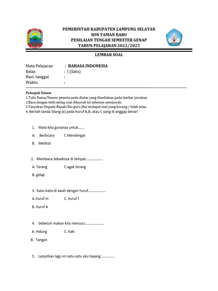 Contoh Soal PTS | PDF