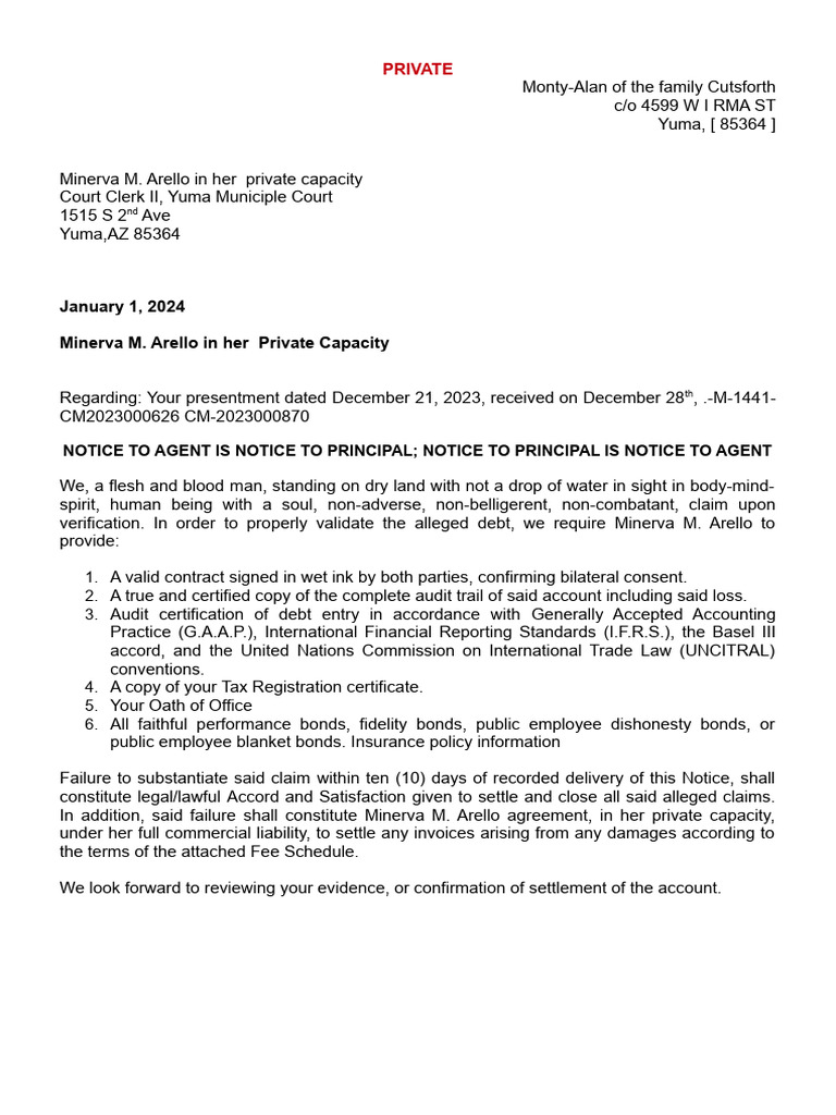 Notice Example Template 1 | PDF